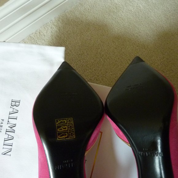 Balmain | Shoes | Balmain Miley Suede Dorsay Cutout Pumps Pink | Poshmark